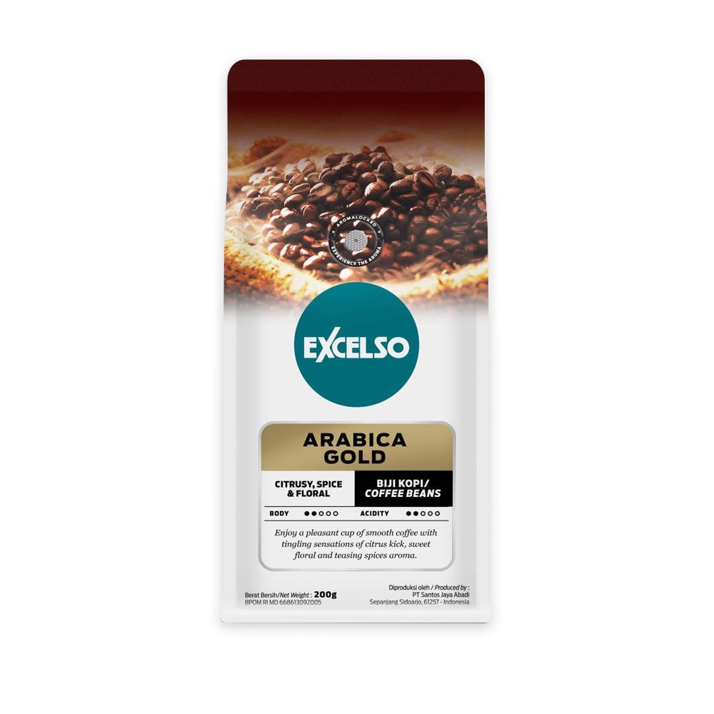 EXCELSO ARABICA GOLD BIJI 200G - BIJI KOPI - UbruKopi