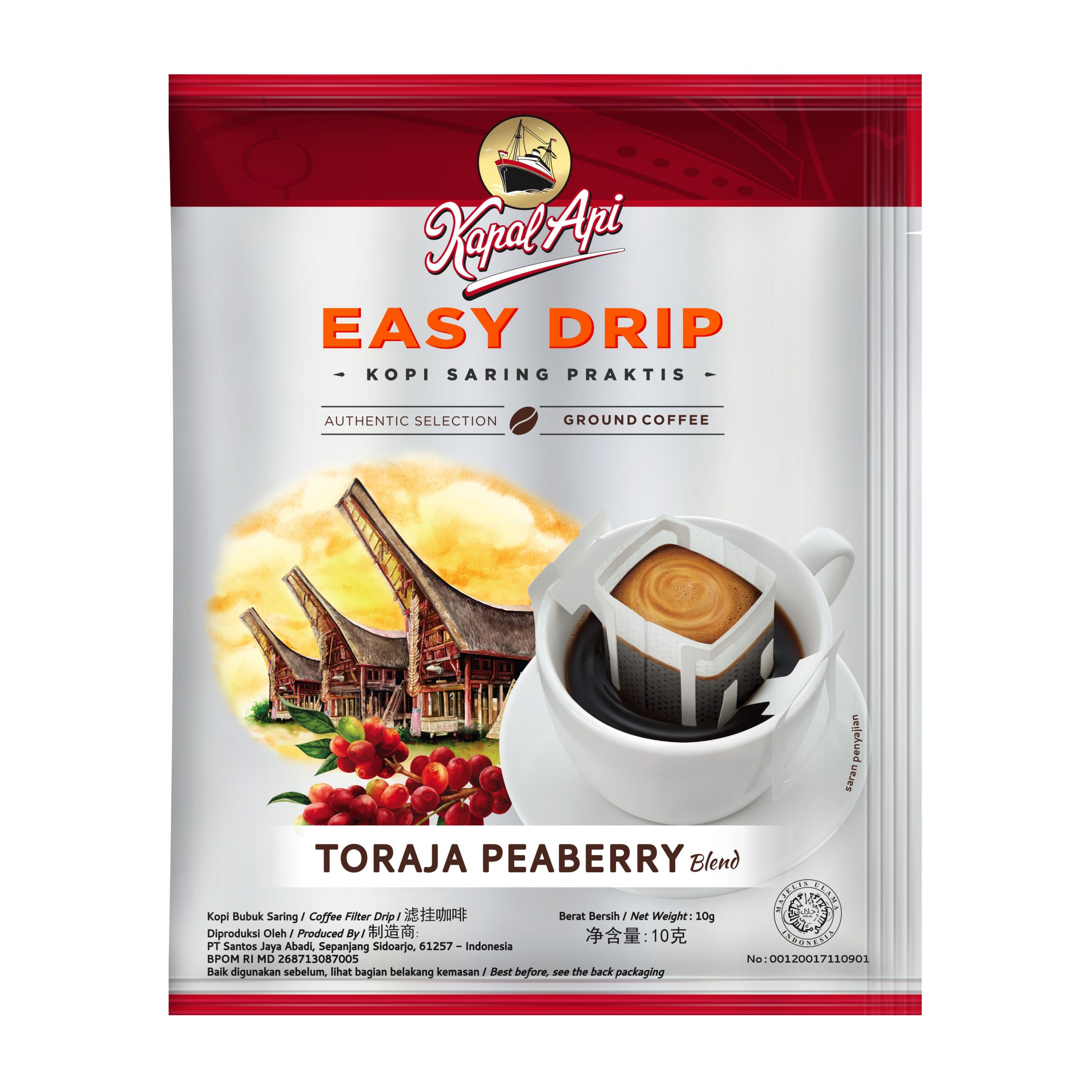 KAPAL API DRIP TORAJA PEABERRY 5S x 10G - UbruKopi