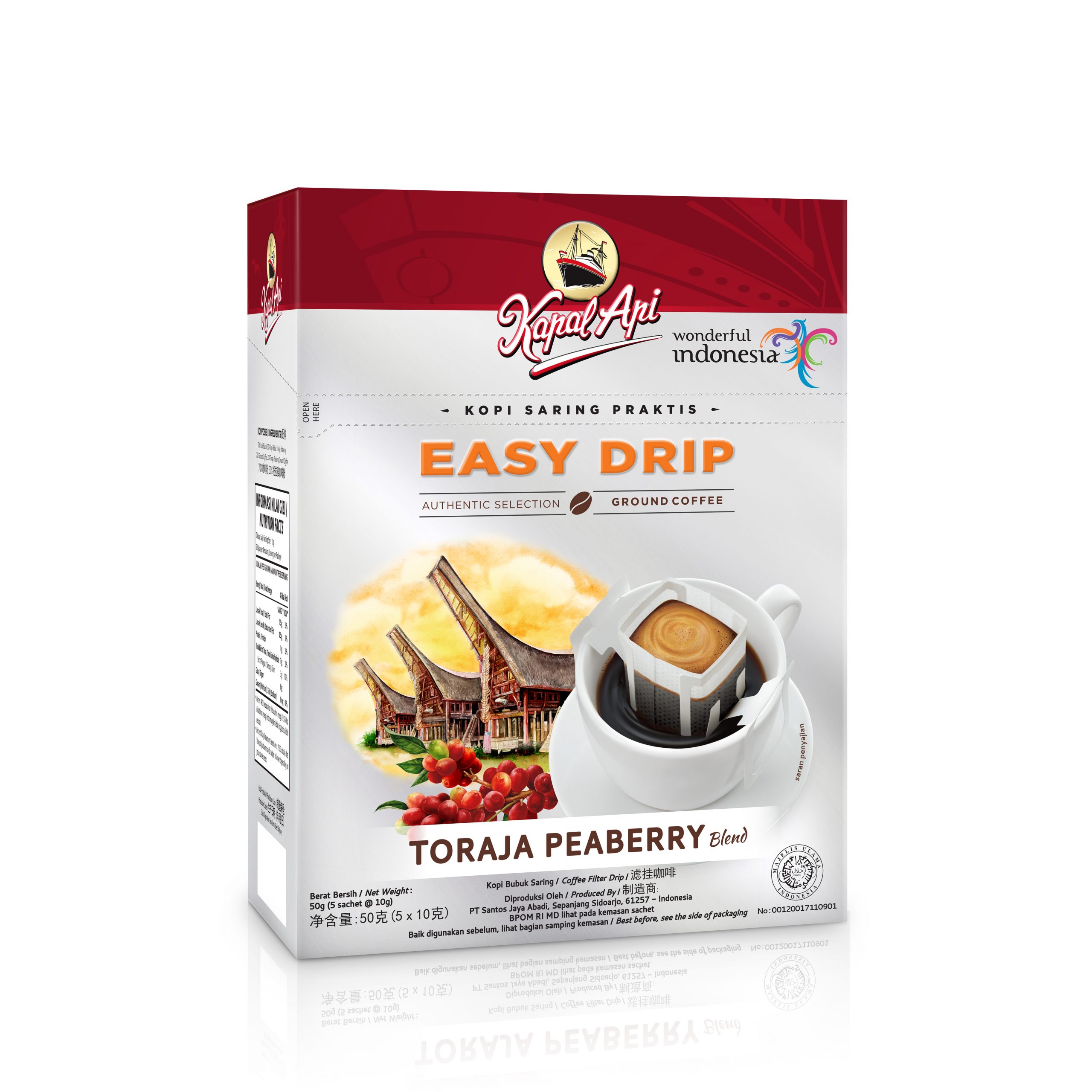 KAPAL API DRIP TORAJA PEABERRY 5S x 10G - UbruKopi