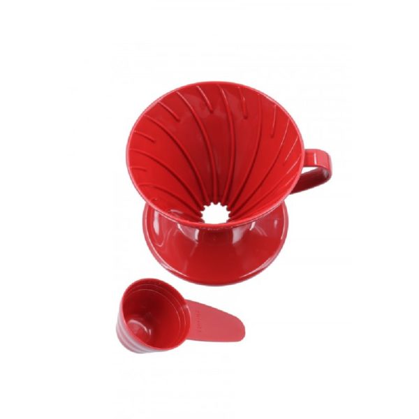HARIO V60 DRIPPER PLASTIC RED 02 - UbruKopi