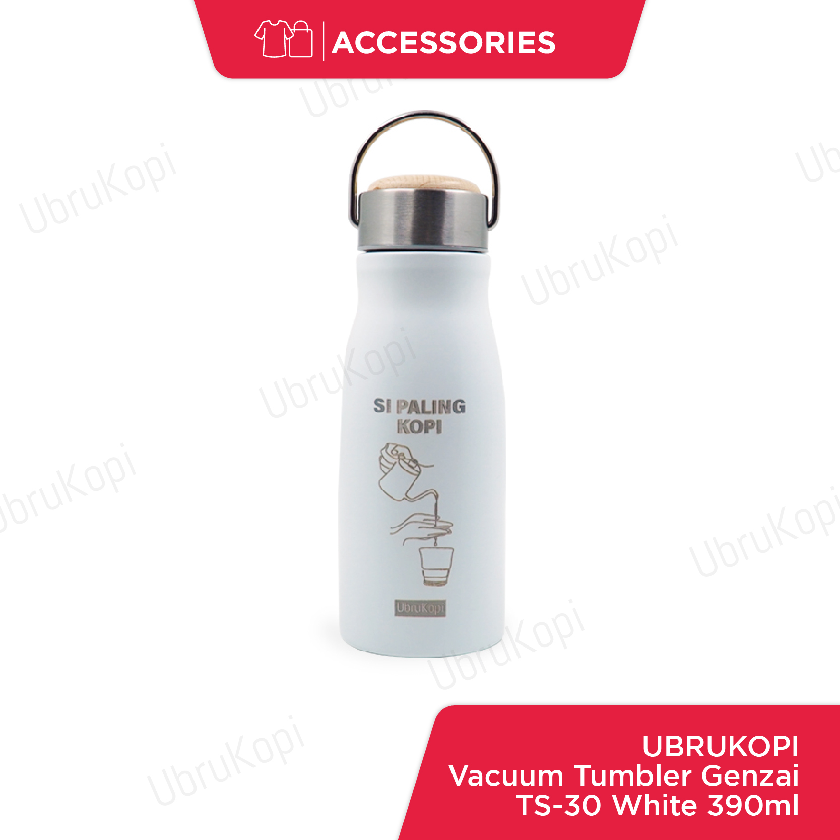 UBRUKOPI VACUUM TUMBLER GENZAI TS-30 WHITE 390ML - UbruKopi